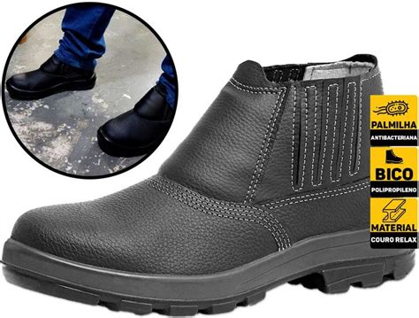 Bota Botina De Segurança Vulcanex Bico Pvc Elástico 37 a 45