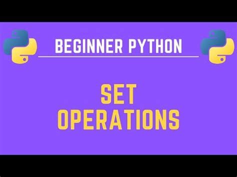 Set Operations in Python - Tutorial : r/learnmachinelearning