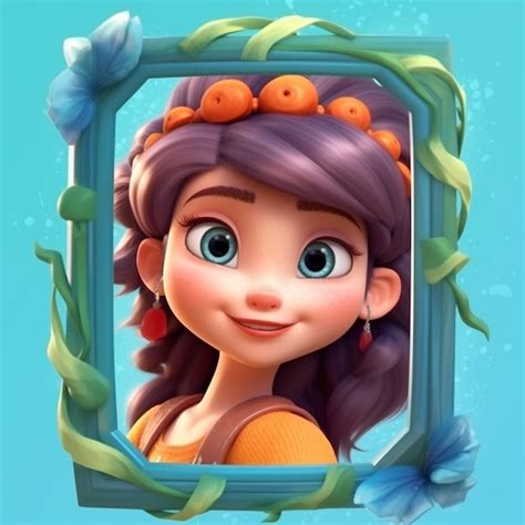 Premium Photo A Close Up Of A Cartoon Character With A Frame In The