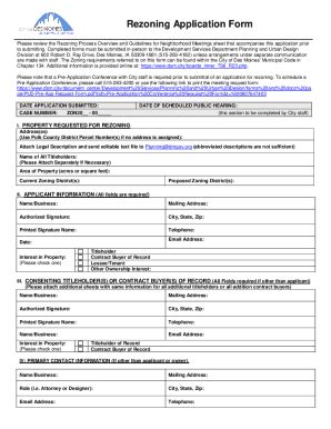 Fillable Online Rezoning Application Form Revised DS Fax Email Print