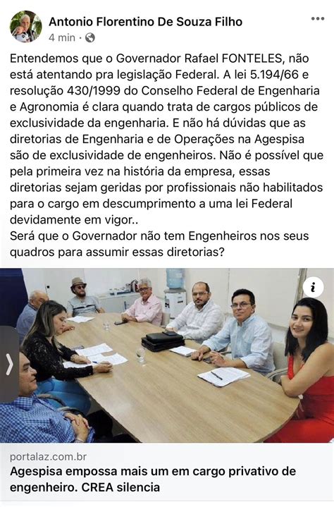 Presidente de sindicato protesta contra nomeações ilegais na Agespisa