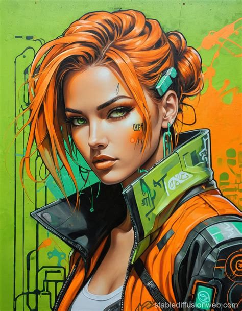Female Cyberpunk Oil Painting Stable Diffusion Online