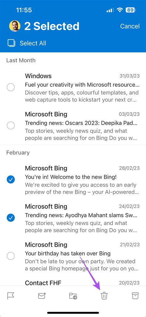 how to delete multiple emails in outlook on mobile and web guiding tech
