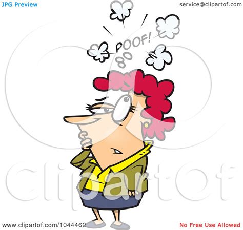 Royalty Free RF Clip Art Illustration Of A Cartoon Woman Confused