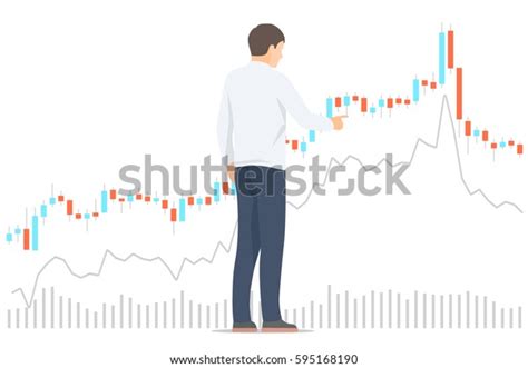 Stock Market Trader Analyzing Diagrams Isolated Stock Vector Royalty