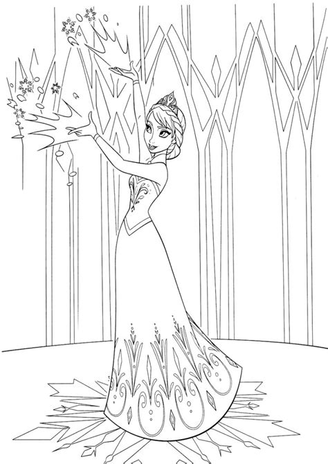 Elsa Lodu Kraina Kolorowanki Coloriage Ice Neiges Reine Kleurplaten