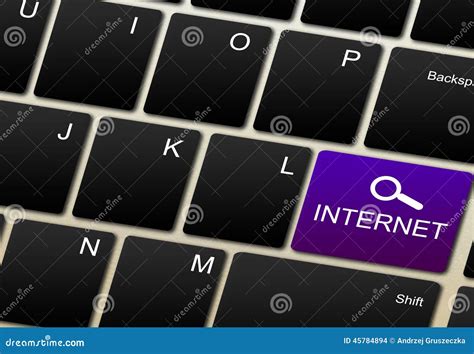 computer keyboard with internet button stock illustration