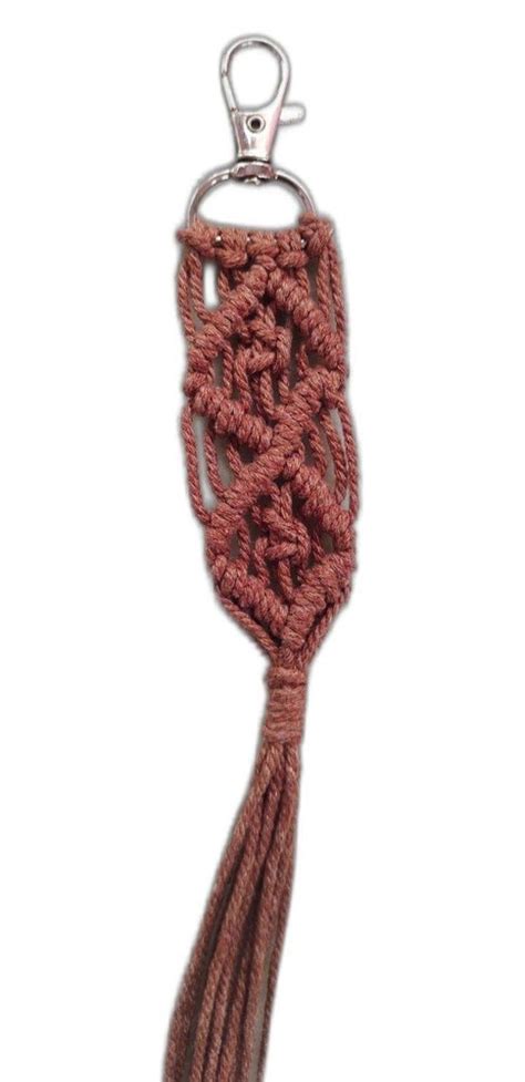 Color Coated Brown Macrame Keychain For Key Size Dimension 3 Inch At