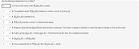 Solved Are The Following Statements True Or False If Vec U Chegg Com
