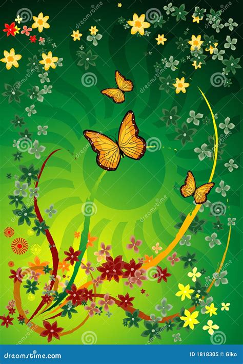 Green Flora Background Stock Vector Illustration Of Abstract 1818305