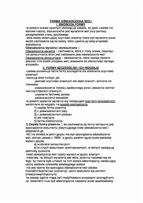 Forma O Wiadcze Woli Notatek Pl