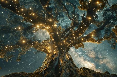 Premium Photo Ancient Tree With Roots Forming Constellations Oct