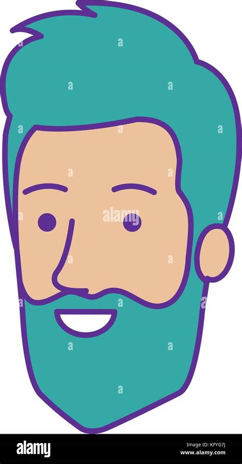 Young Man Head Avatar Character Vector Illustration Design Stock Vector