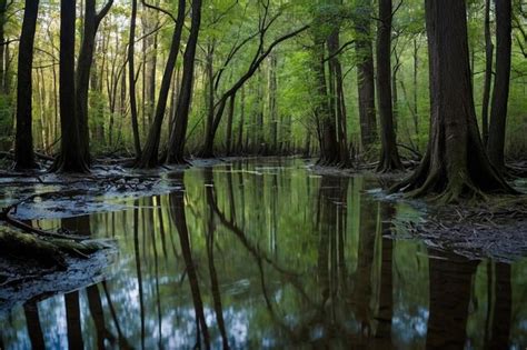 Default Flooded Forest Paths Premium Ai Generated Image