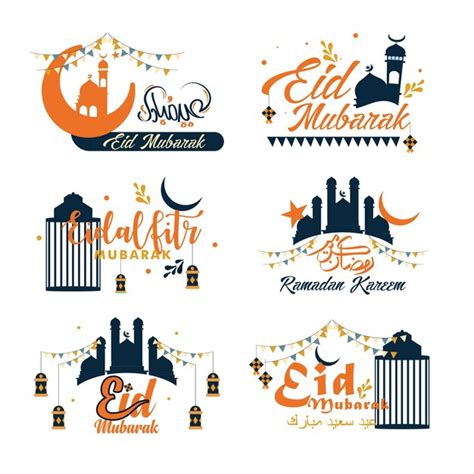 Premium Vector Collection Of Typography Arabic Calligraphy Of Eid And