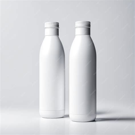 White Bottle Mockup Isolated White Background Premium Ai Generated Image