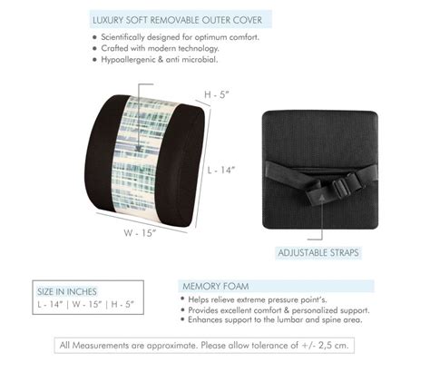 Buy Memory Foam Lumbar Back Support Cushion Blue At 42 Off Online