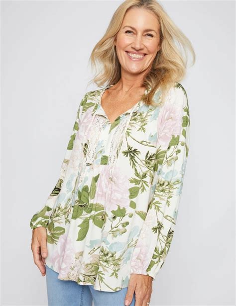 Millers Long Sleeve Lace Detail Blouse Millers