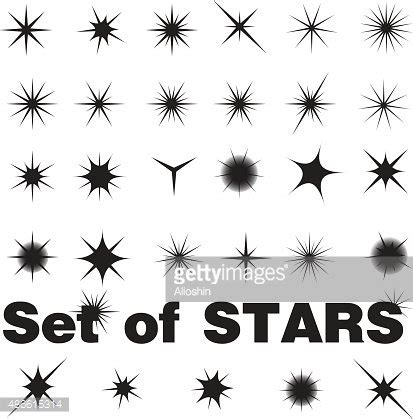 Set Of Stars Of Different Shapes Royalty Free Vector Stock FreeImages