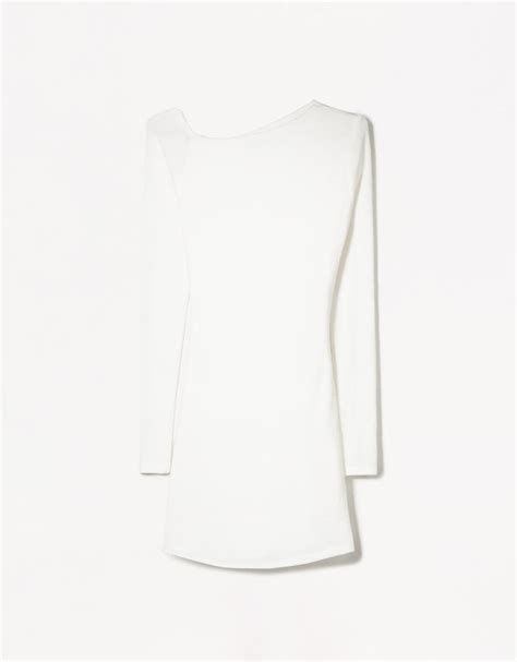 Mini Jurk Met Asymmetrische Halslijn Dames Bershka