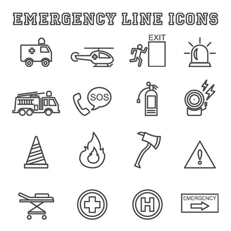 Emergency Long Shadow Icons — Stock Vector © Tulpahn 61833161