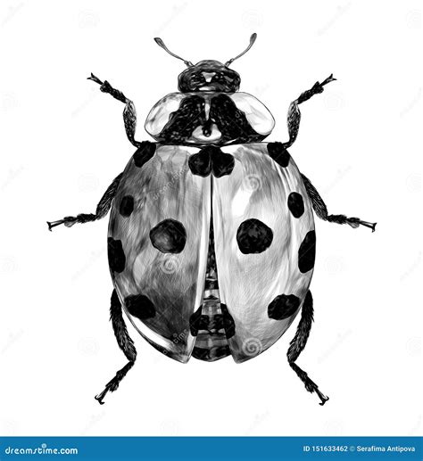 Ladybug Top View Stock Vector Illustration Of Engraving 151633462