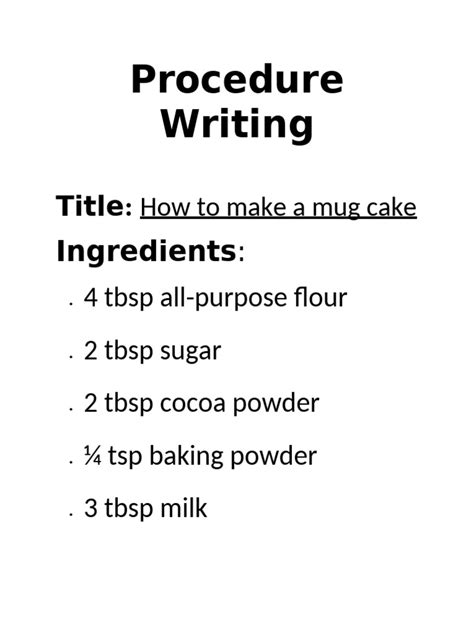 Procedure Writing Pdf