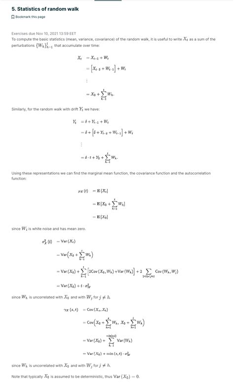 Solved 5 Statistics Of Random Walk Bookmark This Page