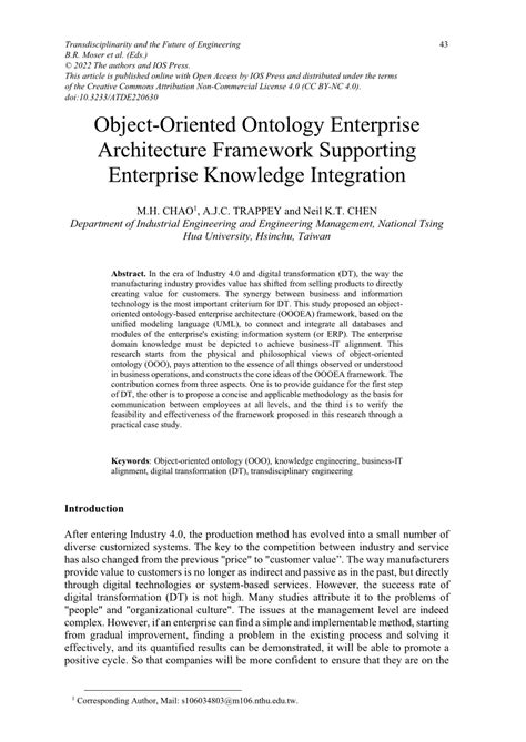 pdf object oriented ontology enterprise architecture framework