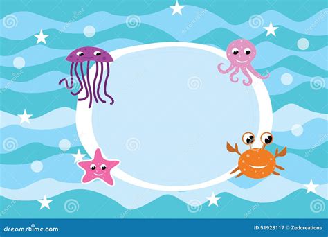 Cartoon Sea Life Frame Background Stock Illustration Cartoondealer