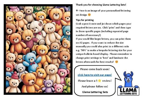 Cute Teddy Bears Lettering Set Bulletin Board All Letters Numbers Signs