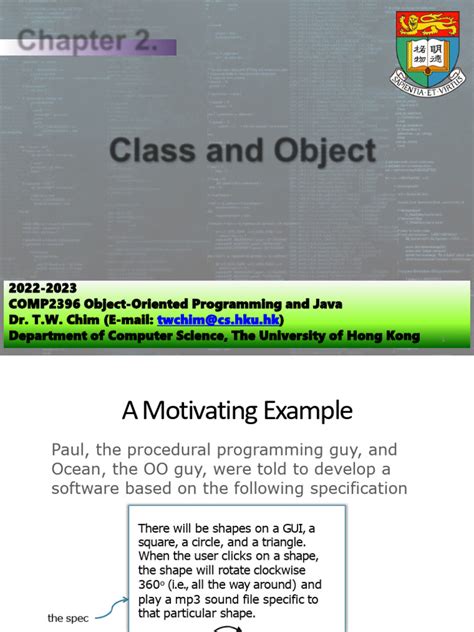 Comp2396 Ch2 Class And Objects Pdf
