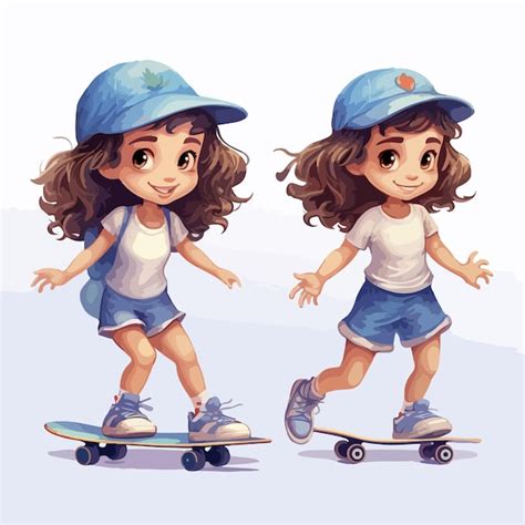 Premium Vector Skateboarding Girl In Vector Art