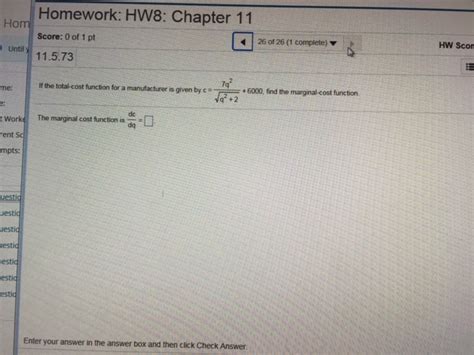 Solved Do Hom Homework Hw8 Chapter 11 4 Score 0 Of 1 Pt