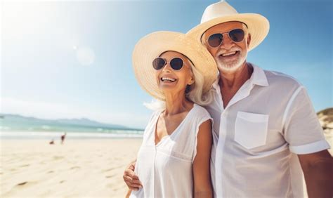Premium Photo A Man And A Woman Standing On Top Of A Sandy Beach