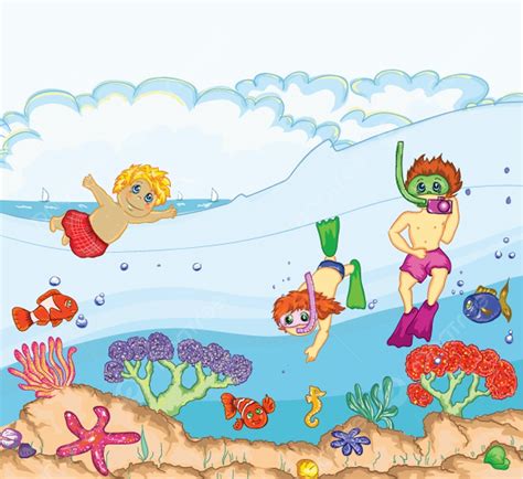 벡터 일러스트 레이 션을 수영하는 아이 장식 물고기 미술 Png 일러스트 및 벡터 에 대한 무료 다운로드 Pngtree