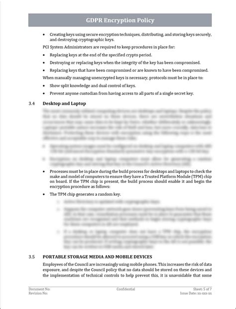 Gdpr Encryption Policy Template It Governance Framework