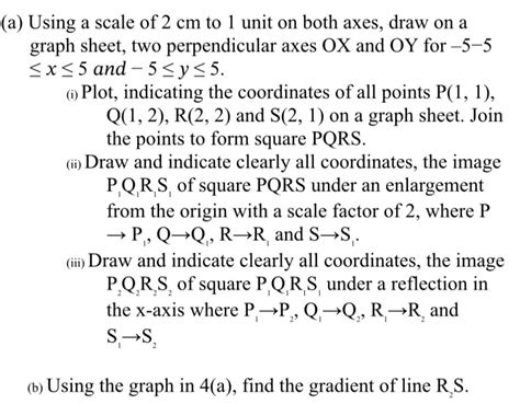 Solved A Using A Scale Of 2 Cm To 1 Unit On Both Axes Draw On A