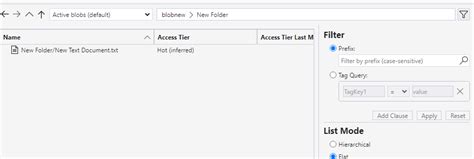 Blobs Folder Names Are Not Displayed In The New Blob Explorer If The
