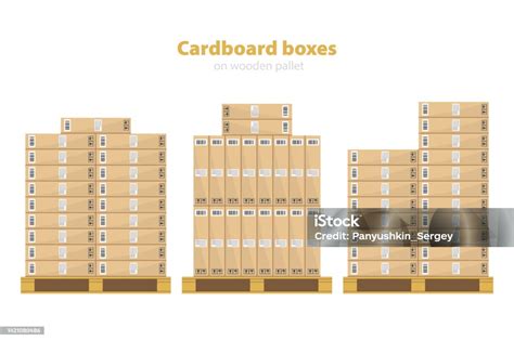 Boîtes En Carton Sur Palettes En Bois Colis En Carton Pour Le Stockage