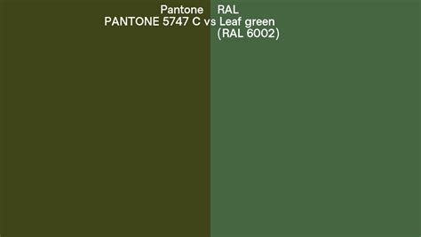 Pantone 5747 C Vs Ral Leaf Green Ral 6002 Side By Side Comparison