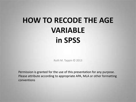 Recode Age Variable In Spss Pptx