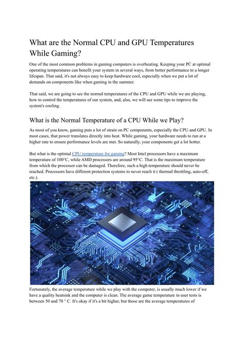 Ppt What Are The Normal Cpu And Gpu Temperatures While Gaming