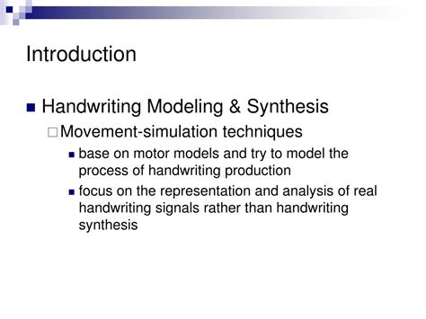 Ppt Combining Shape And Physical Models For Online Cursive Handwriting Synthesis Powerpoint