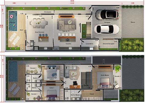 Sobrado sala íntima e 3 suítes Projetos de Casas Modelos de