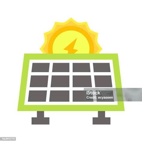 太陽能電池板太陽能圖示平面插圖彩色向量分離圖示的生態清潔綠色能源為網路向量圖形及更多全球性圖片 全球性 再生能源 可持續能源 Istock
