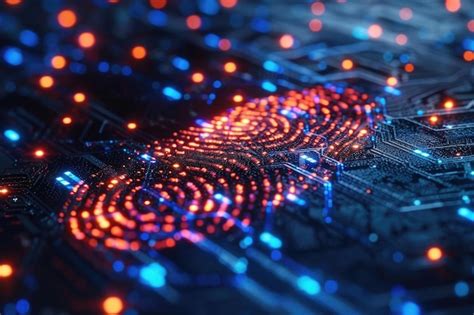 Premium Photo Cybersecurity Guardian Polygon Shield And Fingerprint
