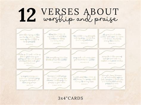 60 Printable Bible Verse Cards Scripture Memorization Card Bundle