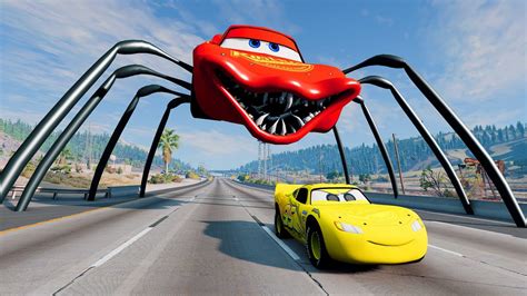 Epic Escape From The Lightning Mcqueen Head Eater Car Vs Lightning Mcqueen Head Eater Beamng