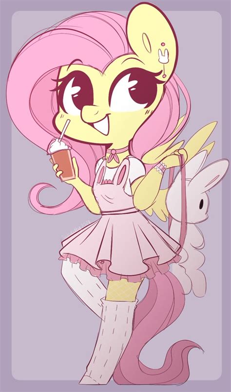 4026834 Safe Artistsakukitty Characterfluttershy Speciesanthro